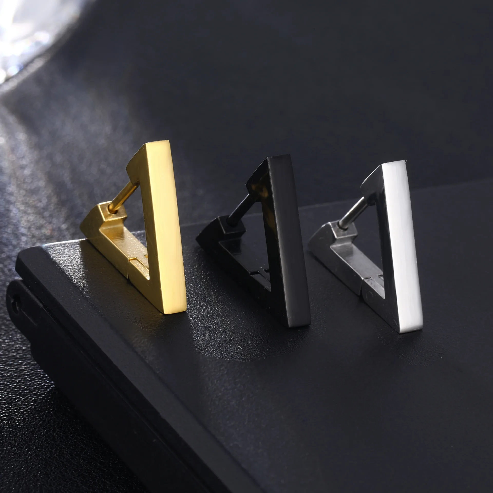 Vintage-Gothic-Triangle-Earrings-Unisex-Punk-Rock-Copper-Men-Women-Ear ...