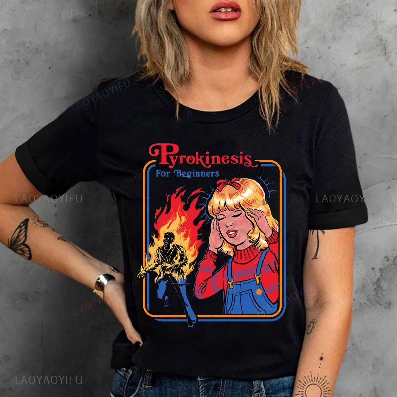 Pyrokinesis-for-Beginners-Horror-Satanist-Graphic-Cotton-Tops-Women-Men ...