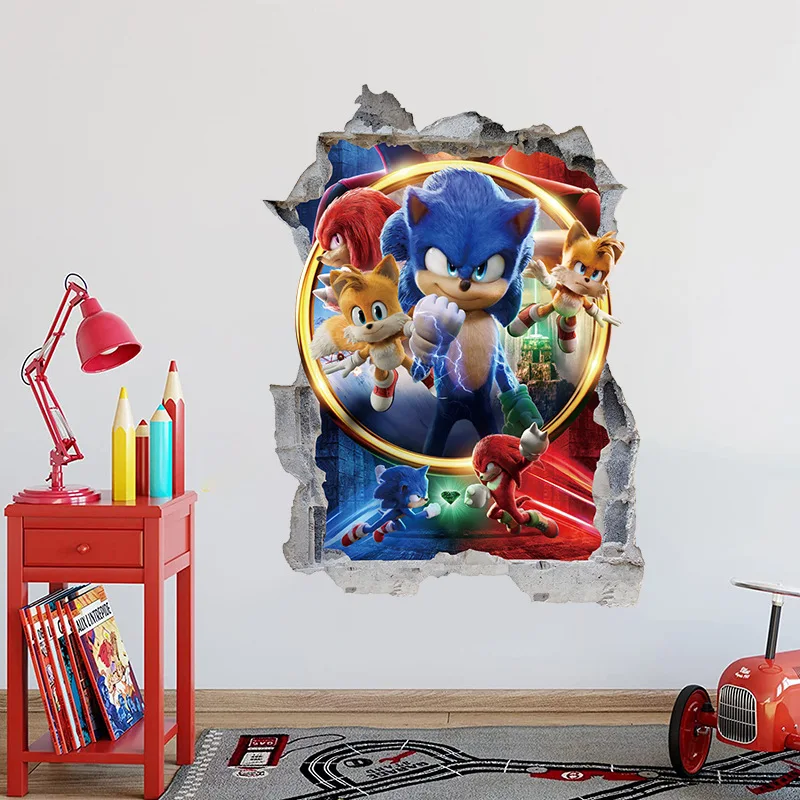 New Product 3D Sonic Wall Stickers Boy Room Creative Decoration Sonic ...