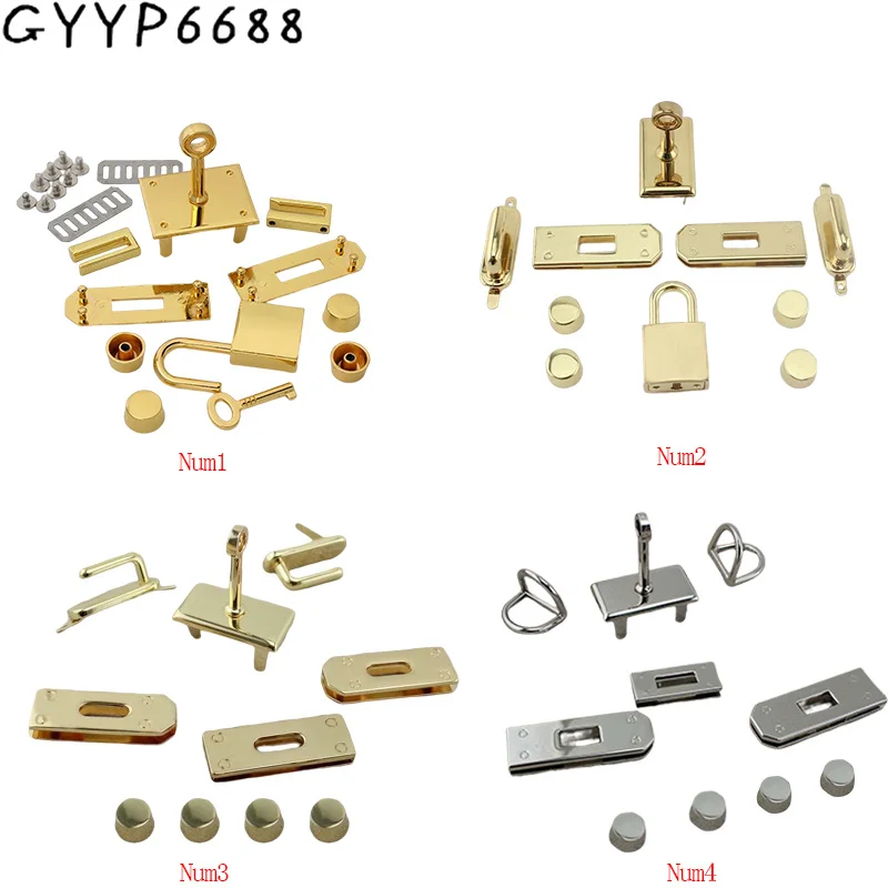 1-5Sets-Metal-Rectangle-Eyelets-Locks-Hanger-Panel-Woman-Bags-Handbags ...