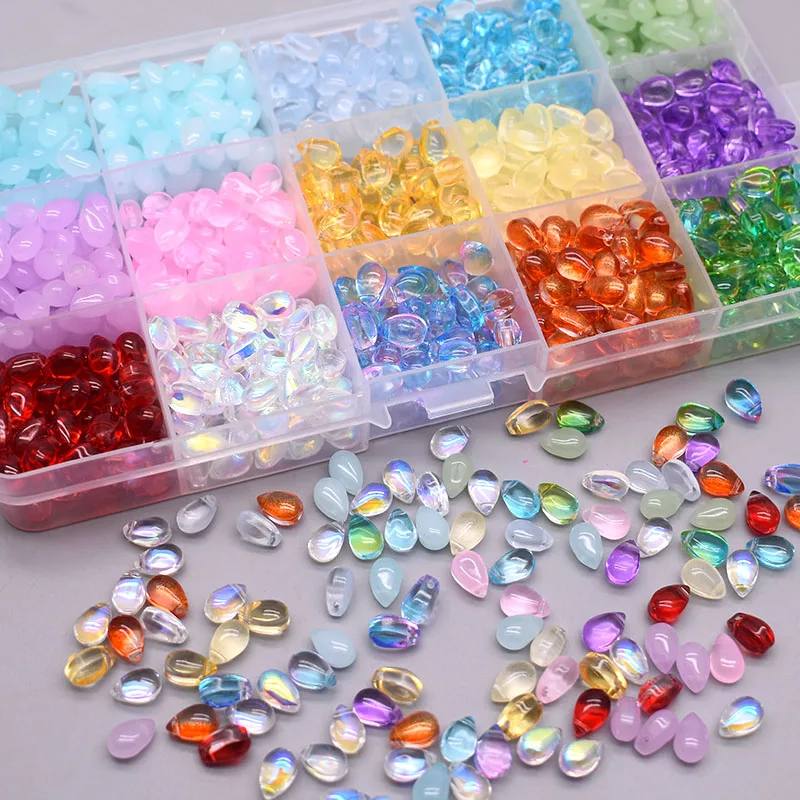 30-60Pcs-Water-Drop-Shape-Czech-Glass-Beads-6x9mm-DIY-Jewelry-Findings ...
