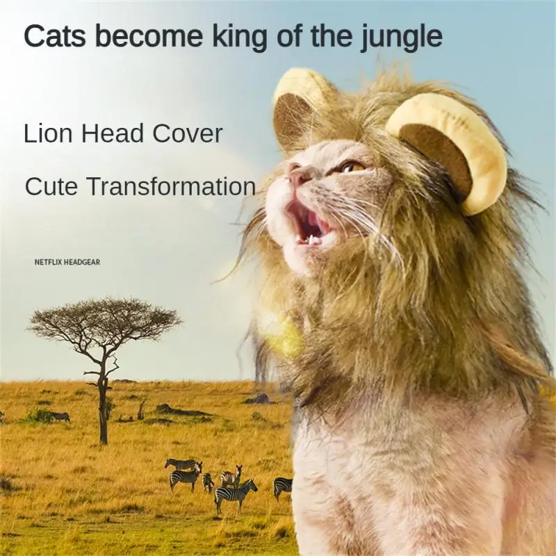 Cat-Costume-Cute-Lion-Mane-Hat-Cosplay-Clothes-Dress-Up-Puppy-Kitten ...