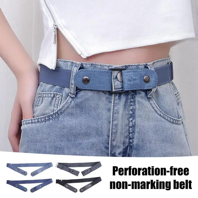New-Adjustable-Stretch-Elastic-Waist-Band-Invisible-Belt-Buckle-Free ...