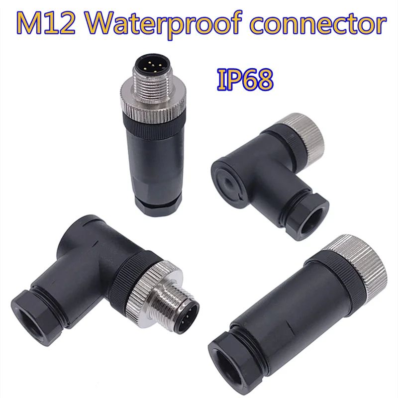 M12 Waterproof Connector M12 Threaded Sensor Connector Waterproof Male ...