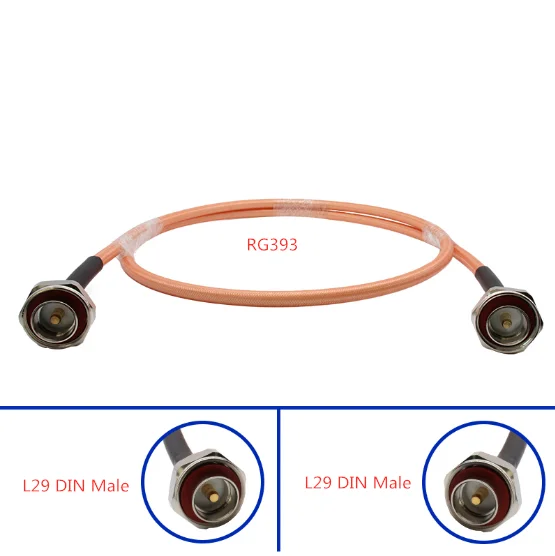 HN high-power coaxial cable L29 DIN Male to L29 DIN Male RG393 double ...
