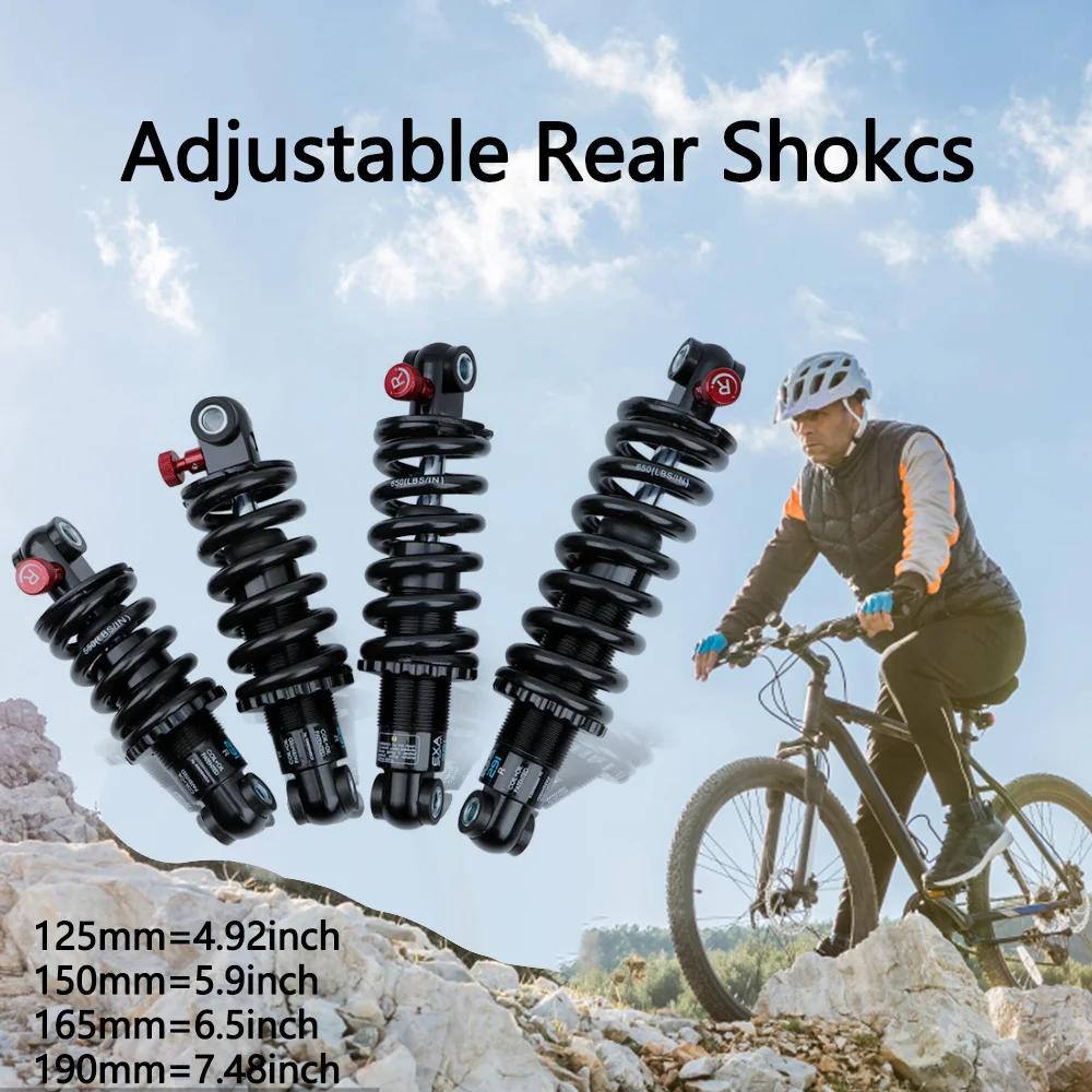 Generic MTB Coil+Oil Shock Absorber Adjustable Damping Hydraulic Rear ...