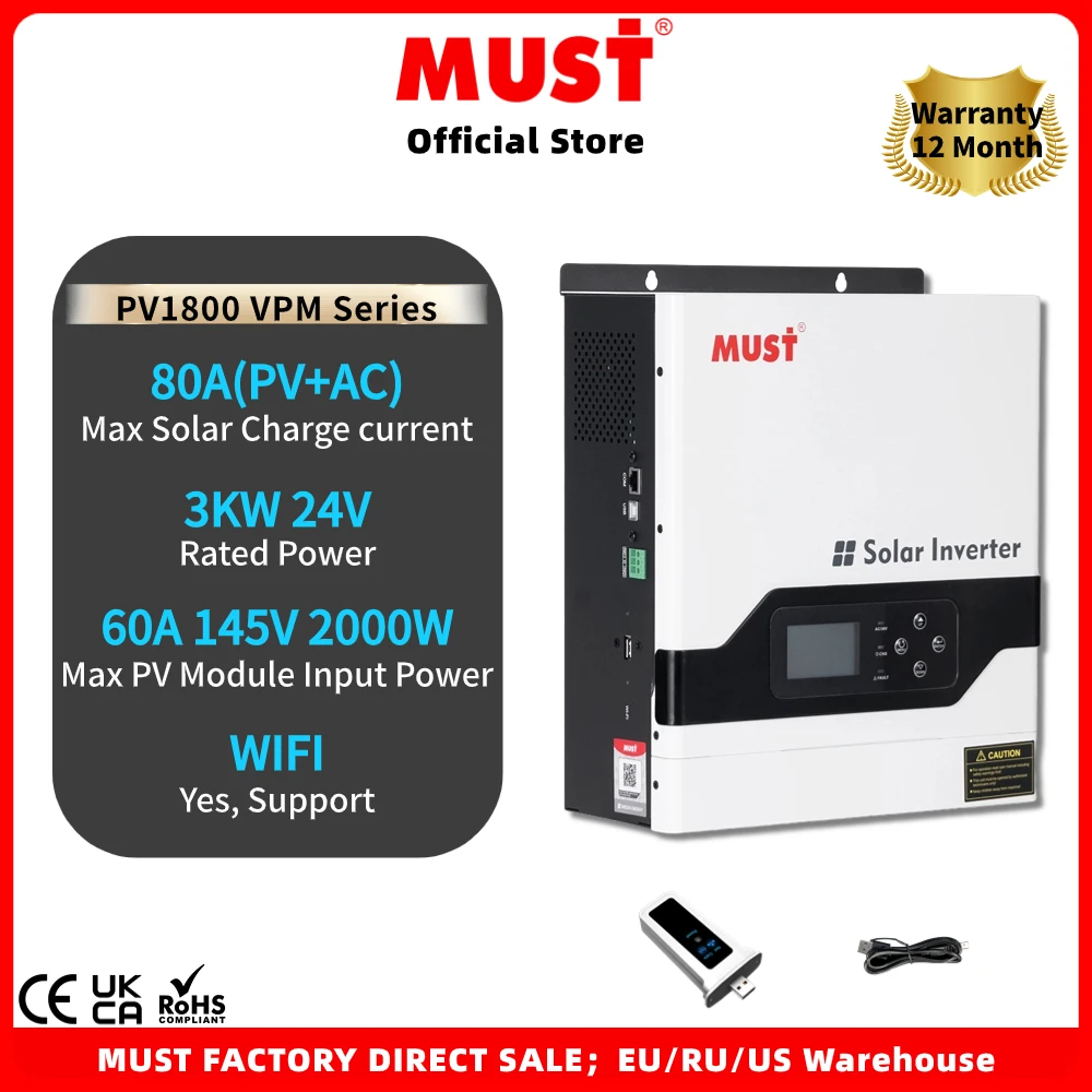 MUST-MPPT-24V-3KW-Hybrid-Off-Grid-Solar-Inverter-PV18-VPM-3000w-Built ...