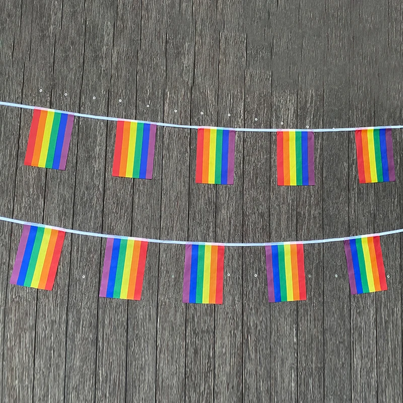 xvggdg Rainbow string Flags 20pcs/set Rainbow Peace Flags Banner LGBT ...
