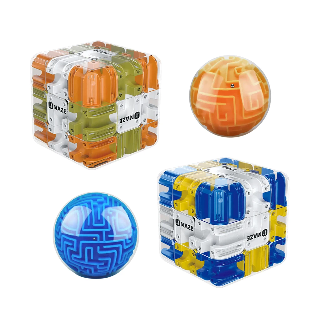 3D Maze Magic Cube Six-sided Transparent Puzzle Speed Cube Cubes Maze ...