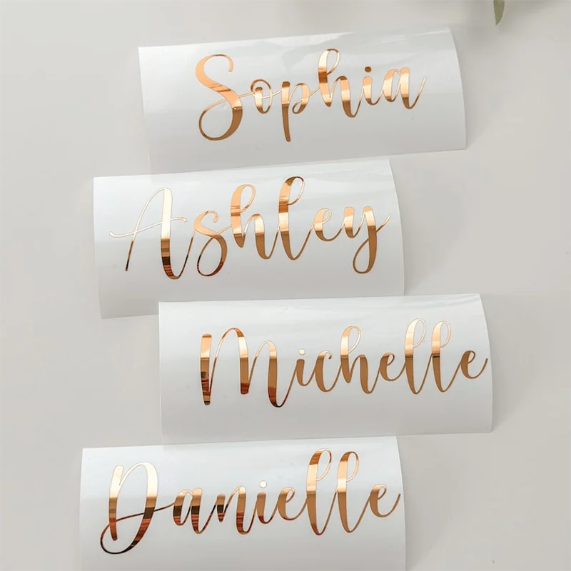Vinyl-Name-Labels-para-Tumblers-Custom-Wedding-Stickers-Chrome-Name ...
