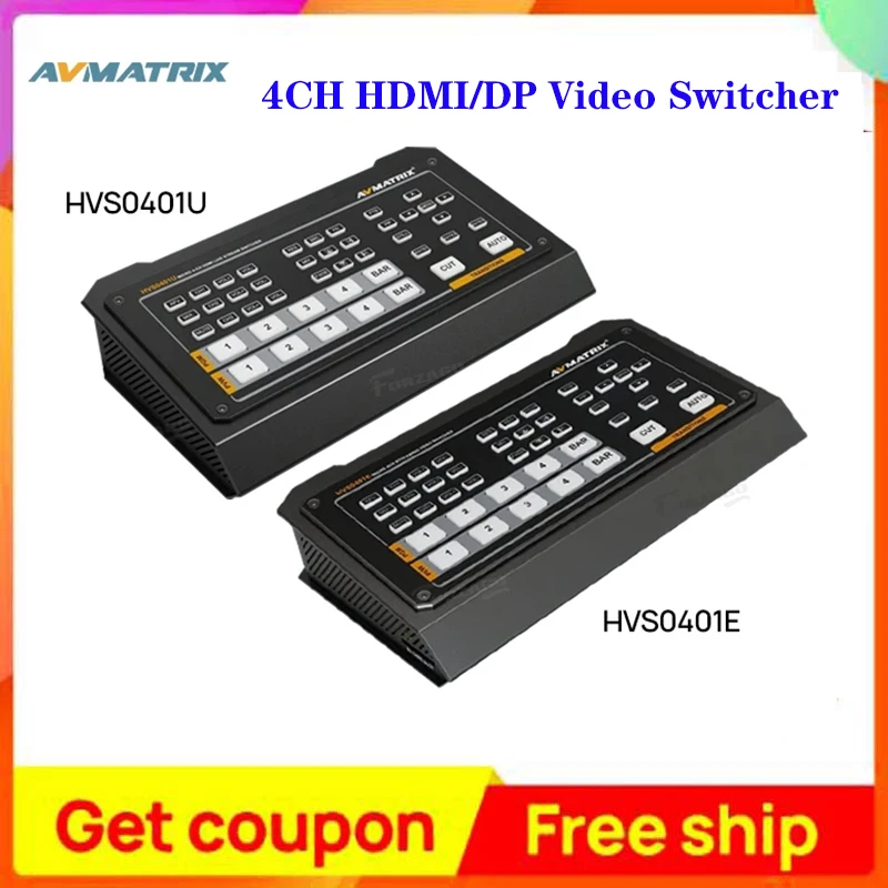 AVmatrix HVS0401E HVS0401U 2 Channel SDI HDMI compatible Video Switcher Mixer 4 Channel Inputs 2 ...