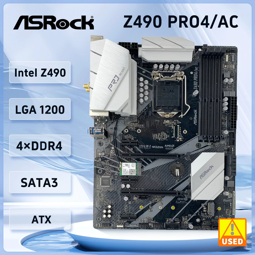 Asrock-placa-m-e-z490-pro4-ac-cpu-atx-6-sata3-lga-1200-suporte-i5 ...