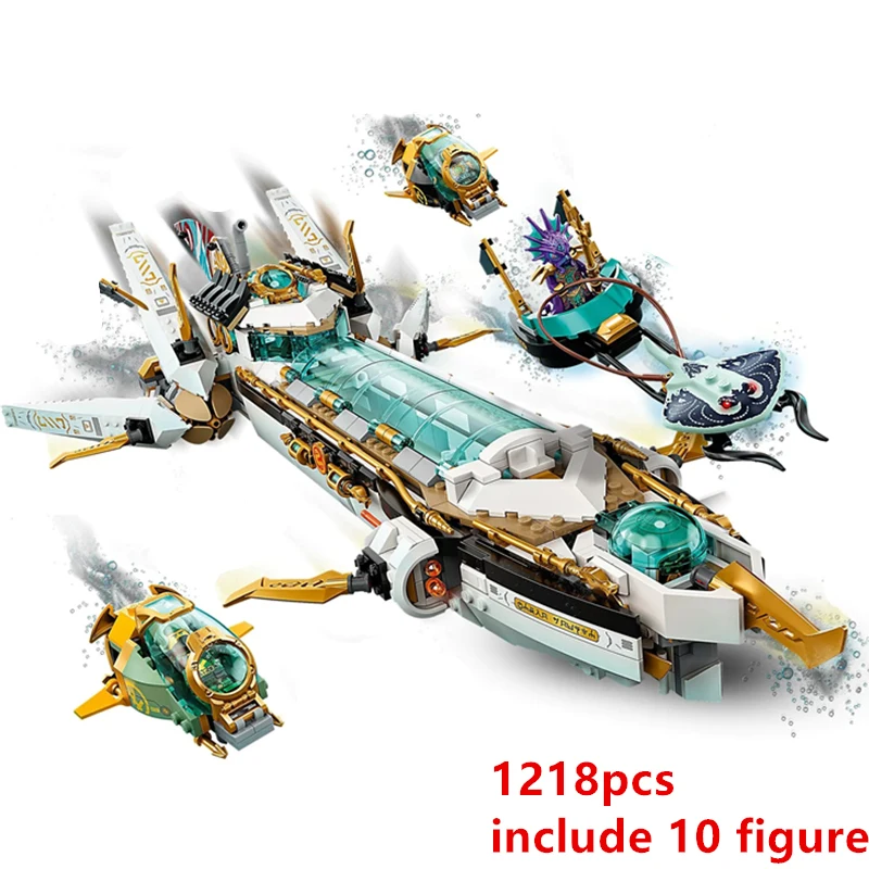 1218pcs-Hydro-Bounty-Submarine-Mech-Sub-Speeder-71756-Building-Blocks ...