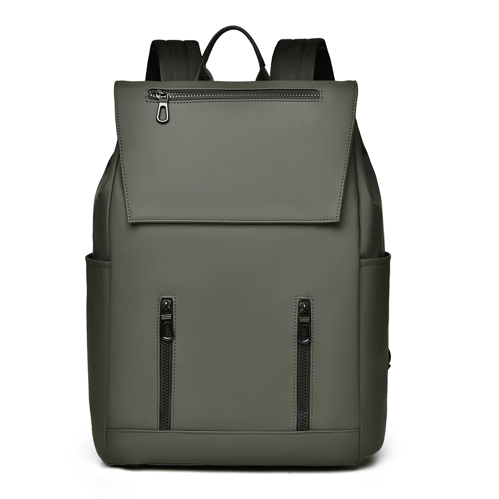 Olive Green Men's Utility Backpack with Multiple Zippers, Perfect for ...
