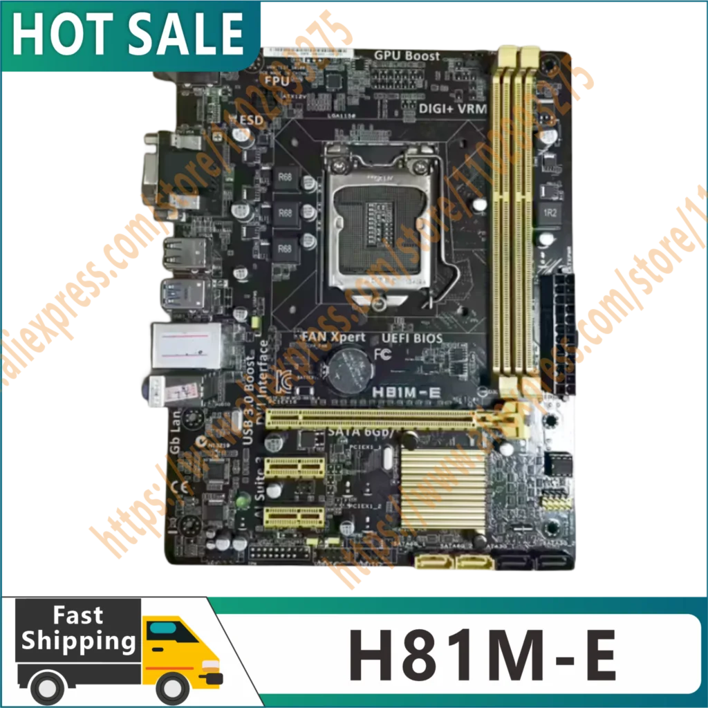 לוח אם מקורי H81M-E Micro ATX Systemboard LGA1150 H81M DDR3 H81 16GB ...