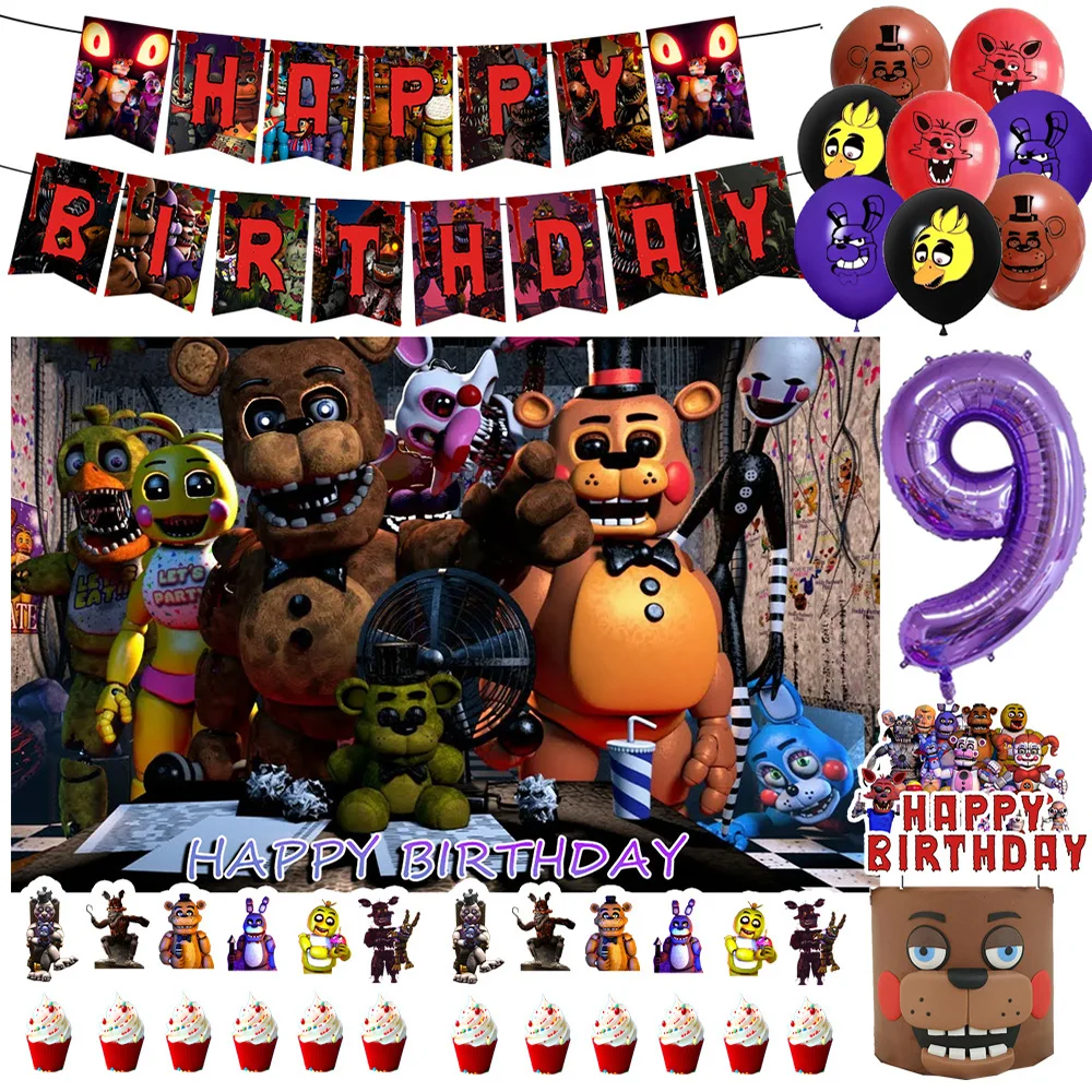 Decoraciones para Fiesta de Cumpleaños de F&Five Nights at Freddy's ...