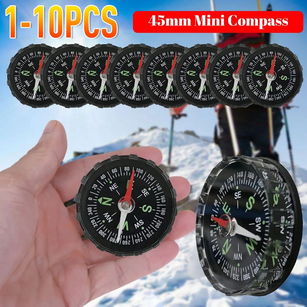 10-1PCS Mini Compass 45MM Portable Handheld Compass Outdoor Camping ...