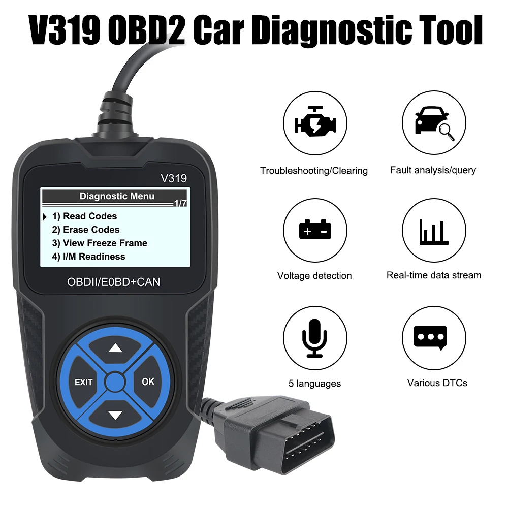 Car-Diagnostic-Tools-OBD2-Code-Reader-Digital-Display-Car-Accessories-OBD-2-Scanner-V319-Engine ...