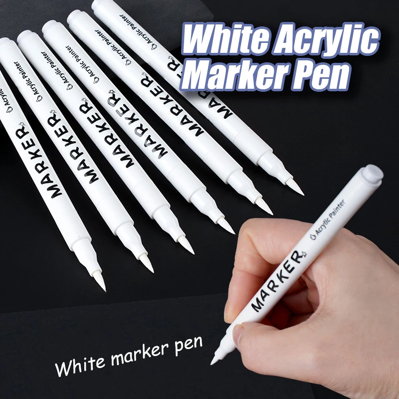 White Acrylic Marker Student-Specific White Marker Pens Quick-Drying ...