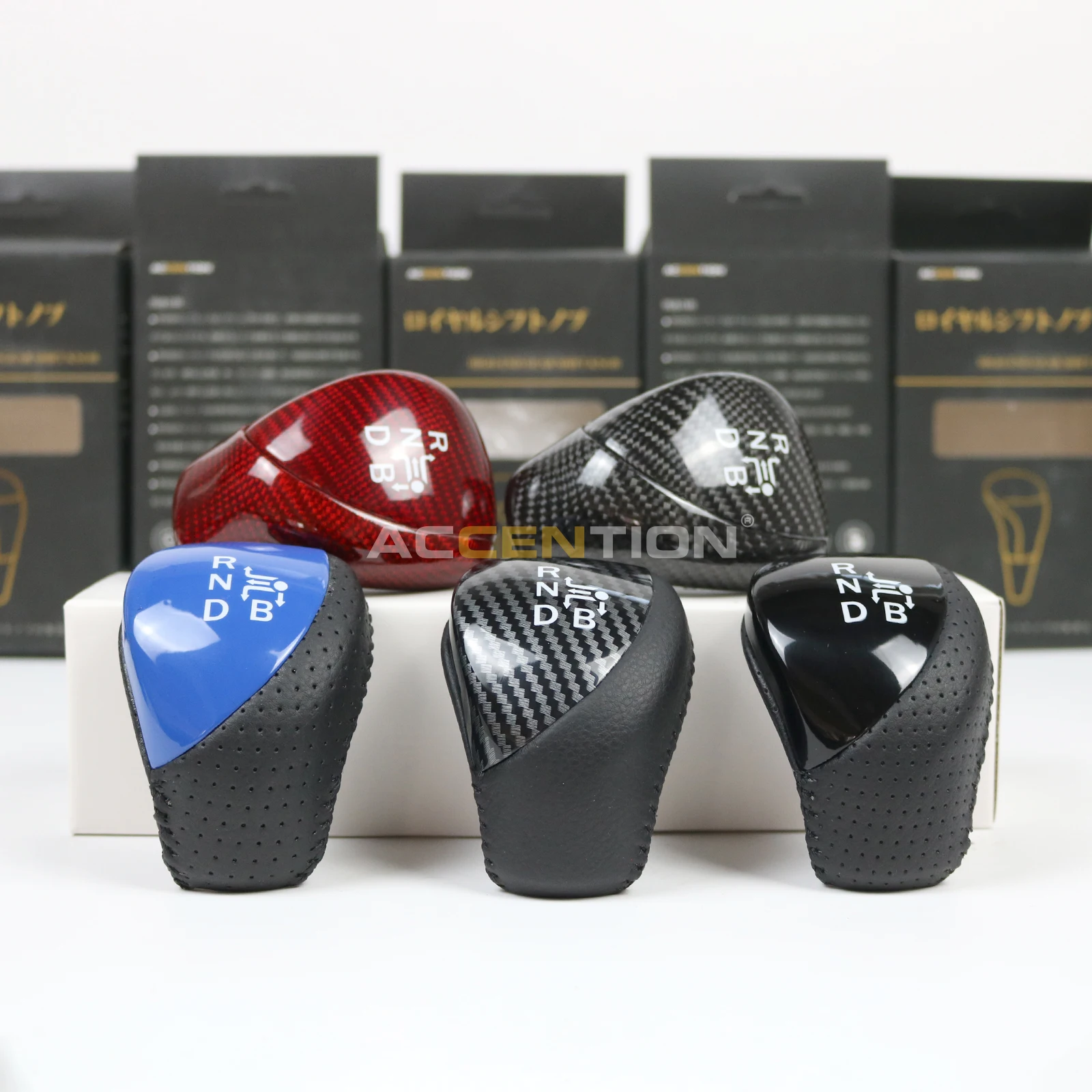 LHD-Punched-Large-Black-Blue-Gear-Shift-Knob-For-Toyota-Prius-Plug-in ...