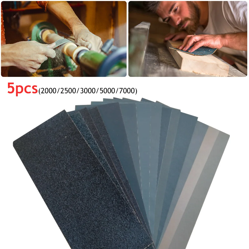 5Pcs 230x93mm Sandpaper Set Wet Dry Sanding Paper 2000-7000 Grit Sand ...