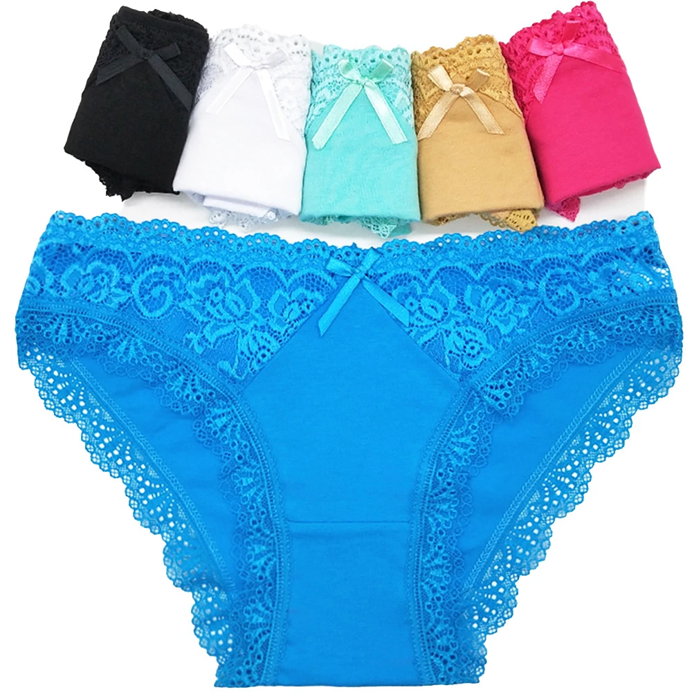 89347 Cotton Briefs Lady 5 Pcs/set Lace Panty Underpants Seamless ...