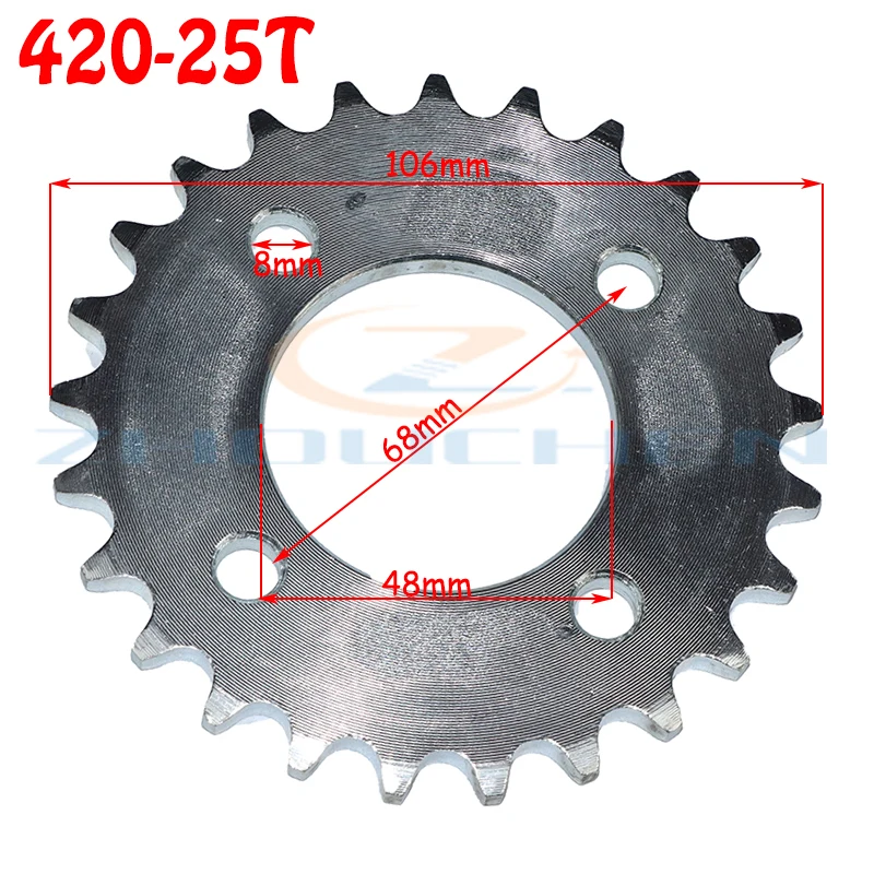 420 25T 48MM motorcycle chain sprocket rear rear sprocket gear suitable ...