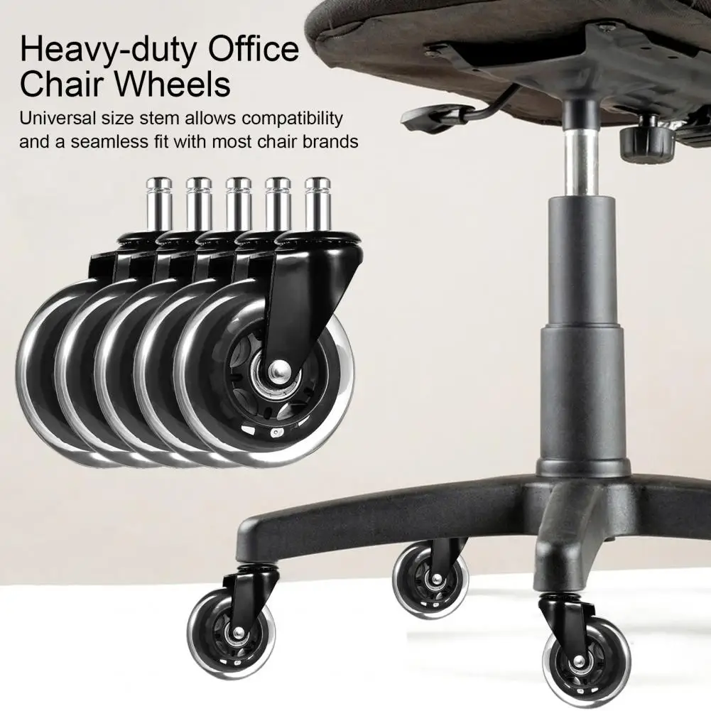 75mm Office Chair Wheels Quiet Chair Casters Smooth Rolling Floor ...