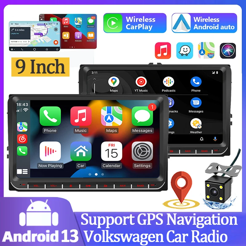 9-Inch-Android-13-Wireless-Carplay-Android-auto-2Din-Car-Radio-2-32G ...