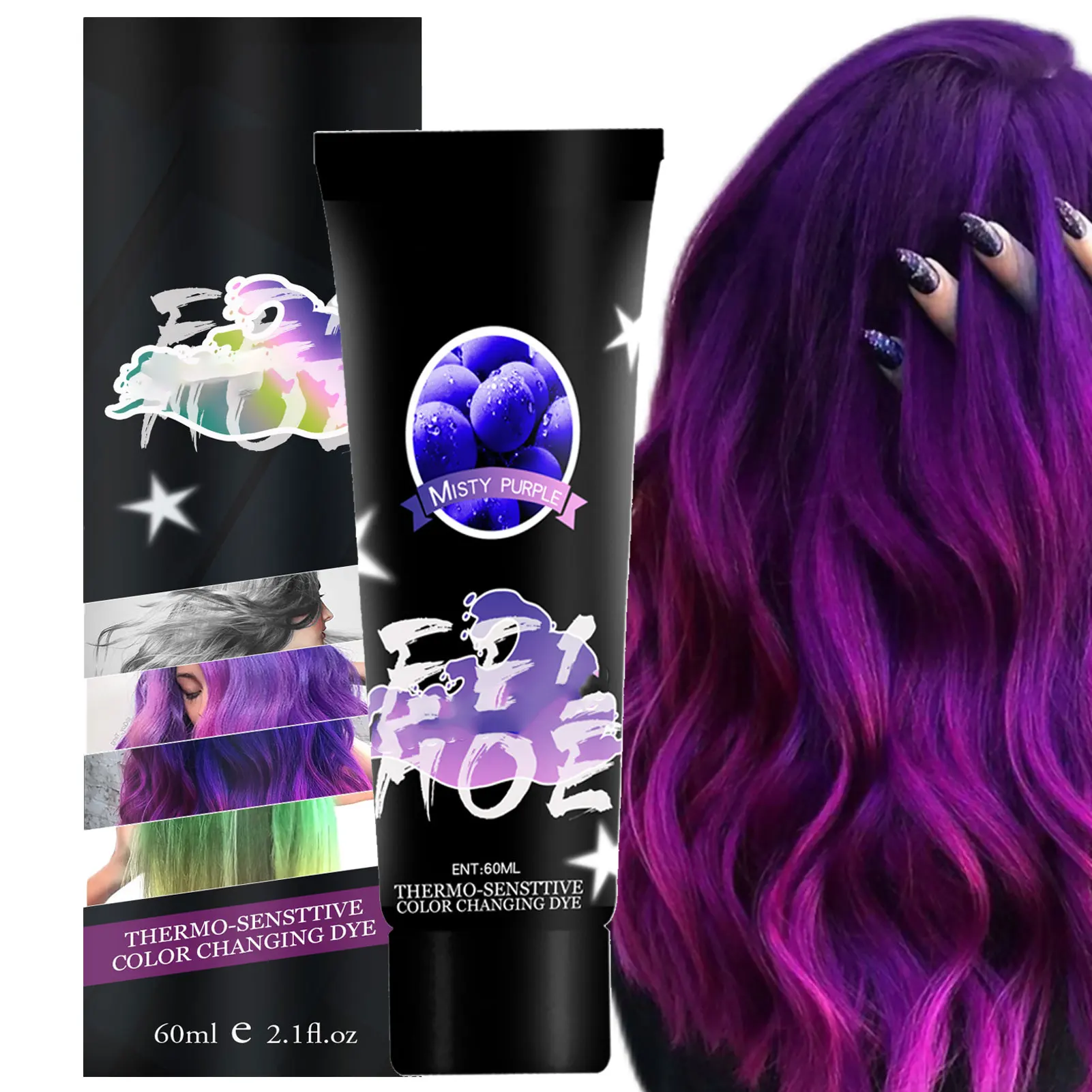 Green And Purple Hair Color