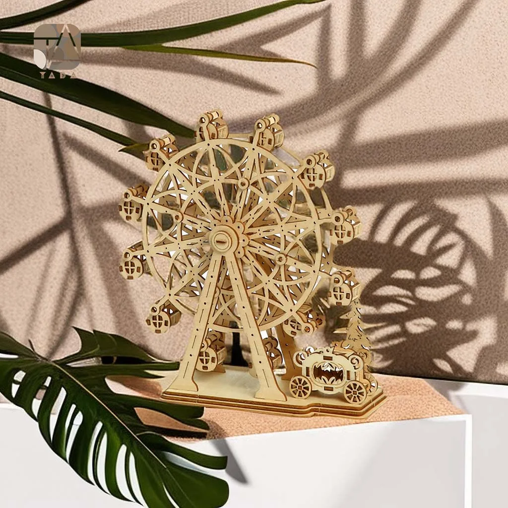 Tada-DIY-3D-Wooden-Puzzle-Rotatable-Ferris-Wheel-Assembly-Toy-Birthday ...