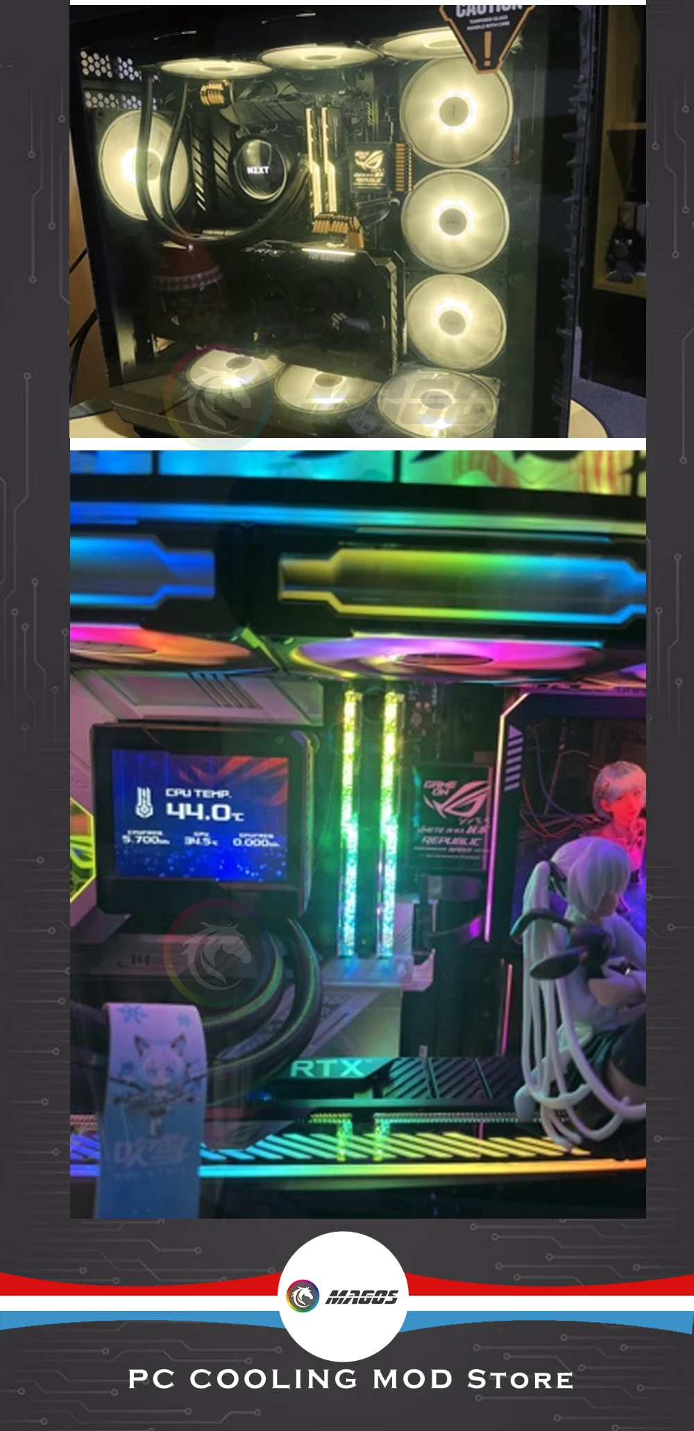 ATX PSU 24Pin Transfer Connector RGB Steering Wiring Adapter Belief ...