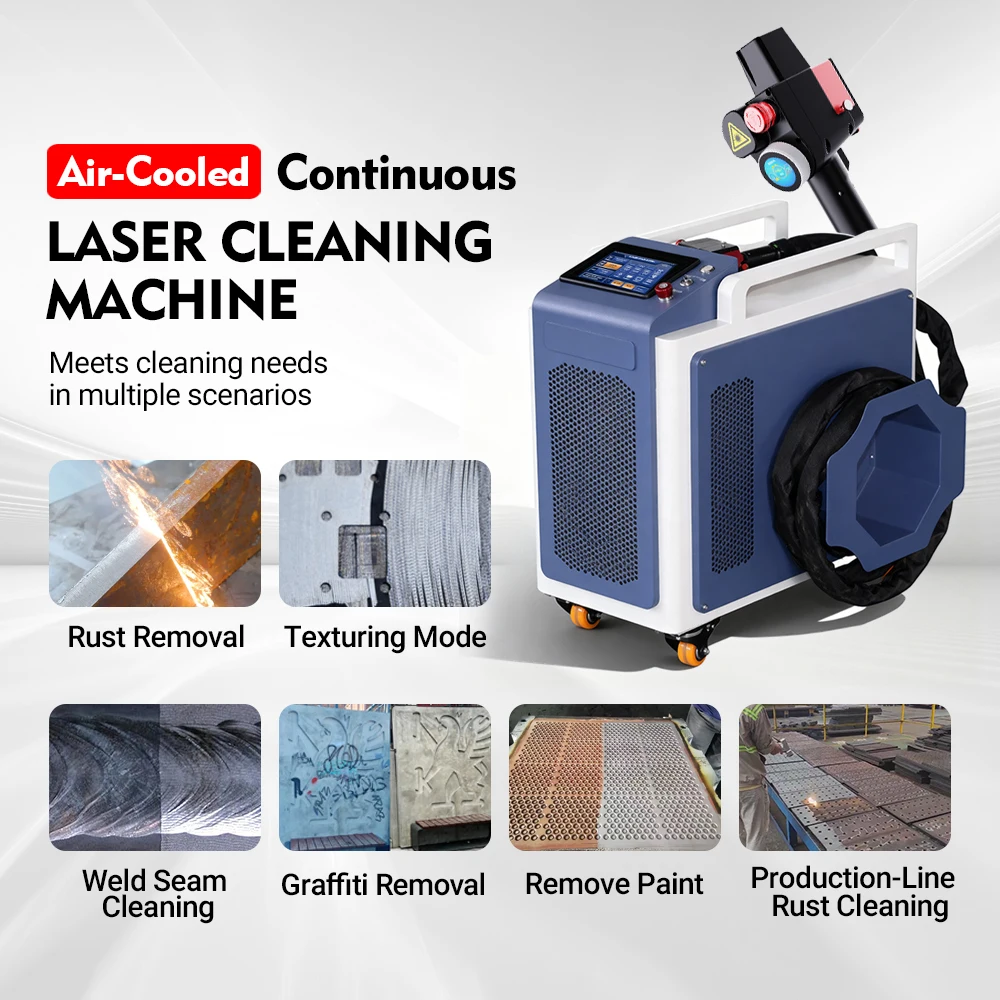 DMK 1500W-2000W Air-cooled Handheld 2D Laser Cleaning Machine Dual Air ...