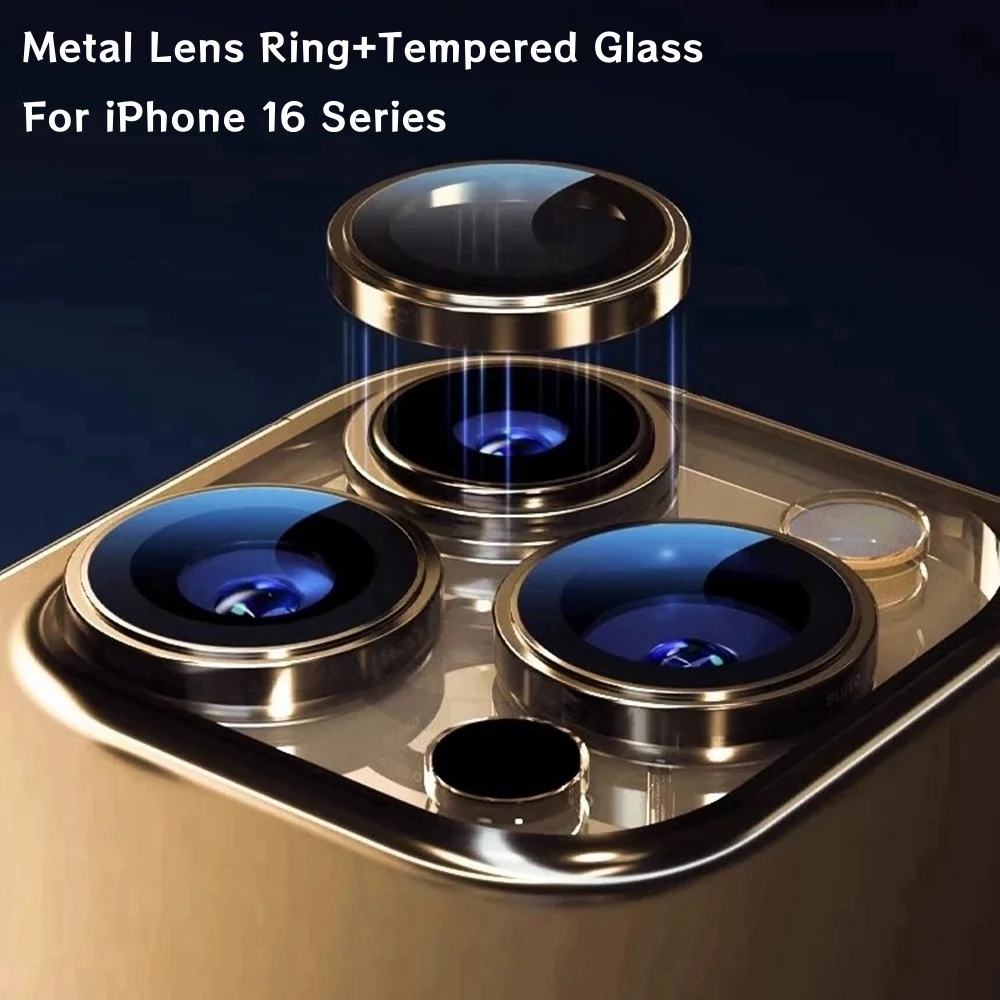 Metal-Camera-Ring-Protector-para-iPhone-Capa-de-vidro-temperado ...