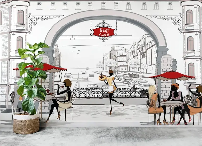 French Cafe Murals