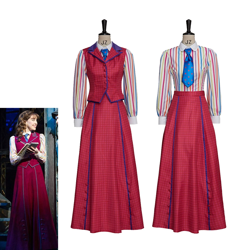 Newsies Katherine Plumber Cosplay Uniform musical Costume Stage Dress 1900s Vintage clothes ...