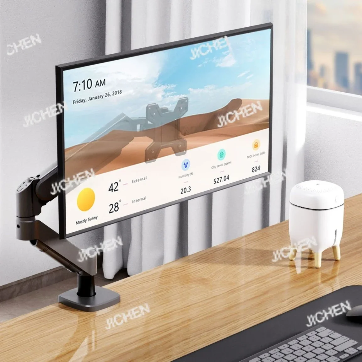 HSMonitor support Pneumatic spring Rotating robot arm Computer screen ...