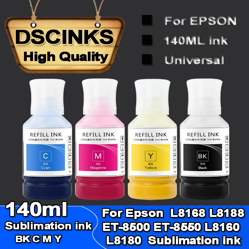 140ml-x-4PC-Sublimation-Ink-For-Epson-L8168-L8188-ET-8500-ET-8550-L8160 ...