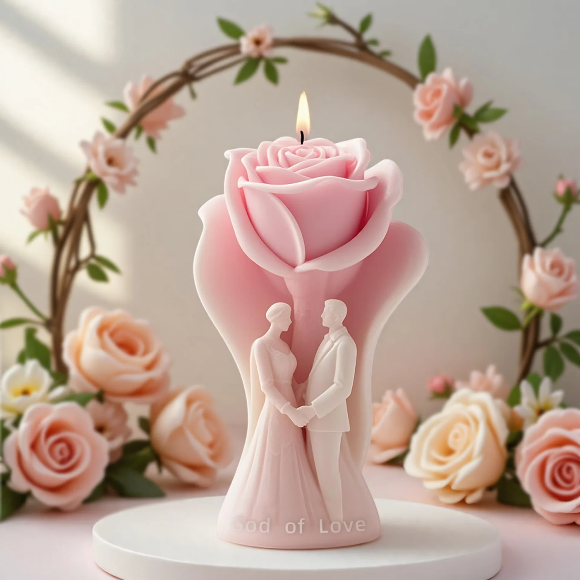Plaster Diffuser Mold Dishwasher Aroma Candle Silicone Mold Rose Lovers ...