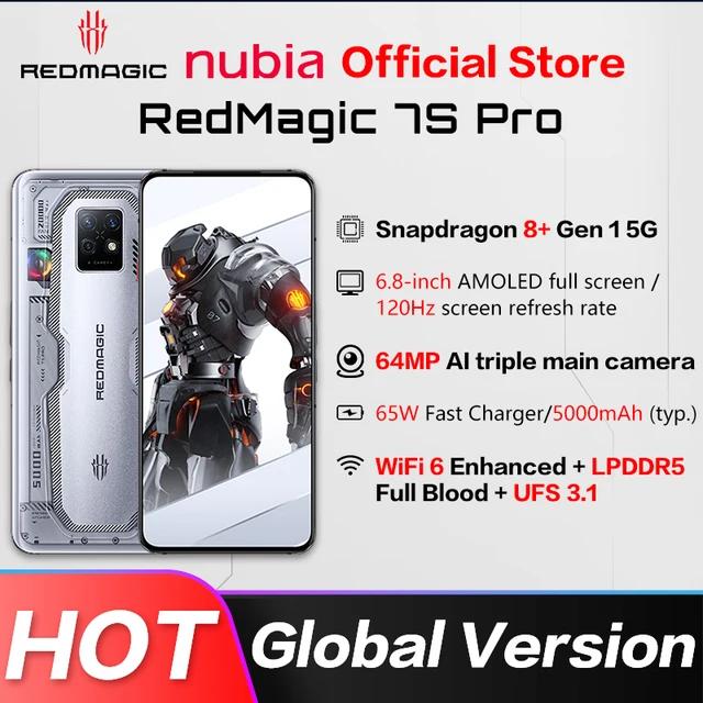 Global Version Nubia REDMAGIC 7S Pro Gaming MobilePhone 6.8'' AMOLED UDC Snapdragon 8+ Gen 1 ...