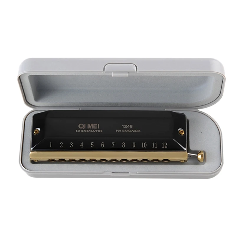 QI-MEI-Chromatic-Harmonica-12-Hole-48-Tone-Mouth-Organ-Instrumentos-Key ...