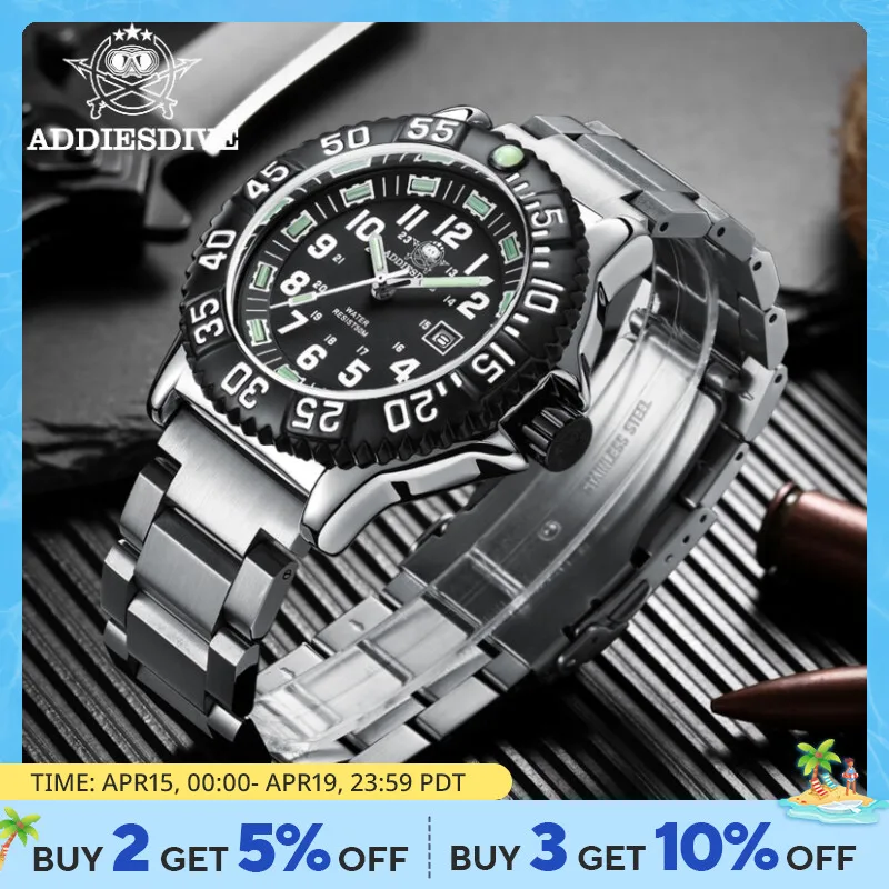 Addies-Dive-Men-Fashion-Casual-Watch-Calendar-Display-50m-Waterproof ...