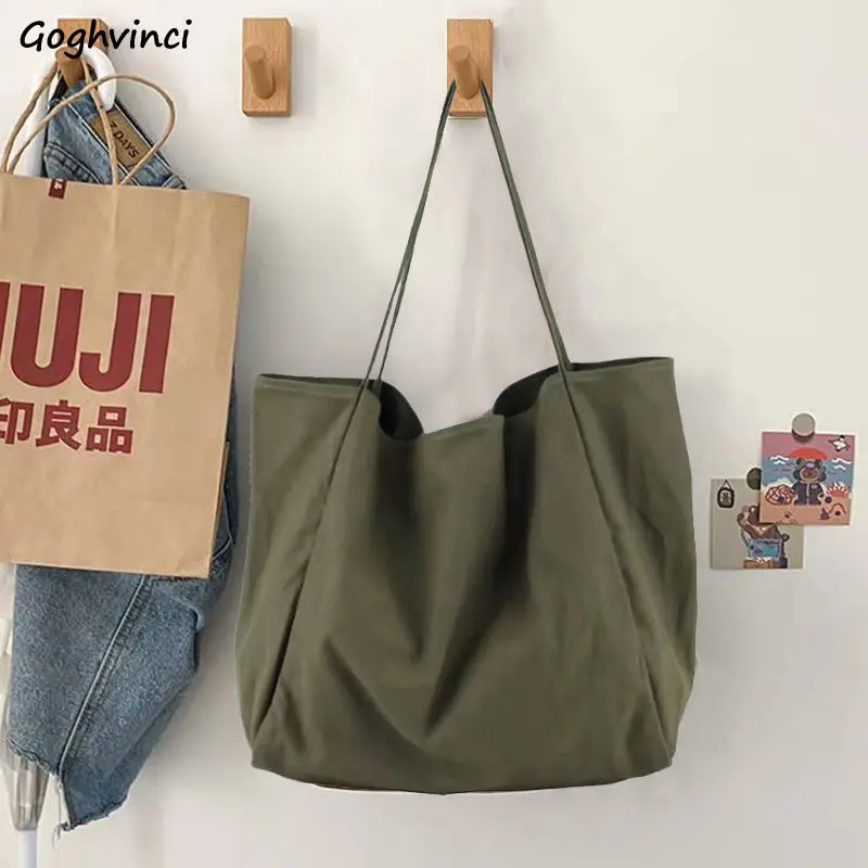 Canvas Shopping Bags Women Portable Large Capacity Vintage Casual Totes ...