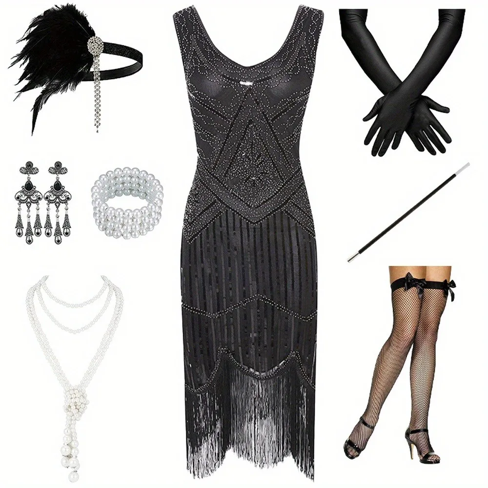 PESENAR-1920s-Women-Flapper-Dresses-Gatsby-Sequin-Dresses-Vintage-Lace ...