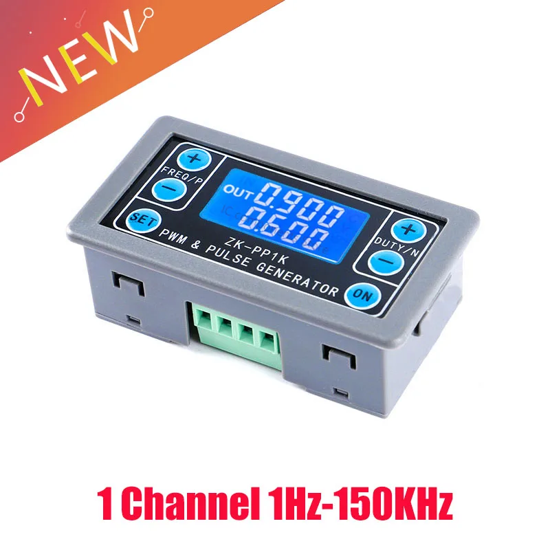 ZK-PP1K Dual Mode LCD PWM Signal Generator 1-Channel 1Hz-150KHz PWM Pulse Frequency Duty Cycle ...