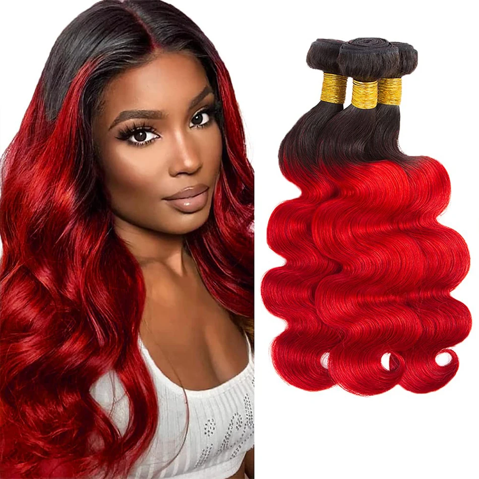 Dreamdiana Blond Malaysian Hair Body Wave Bundles Black To Red ...