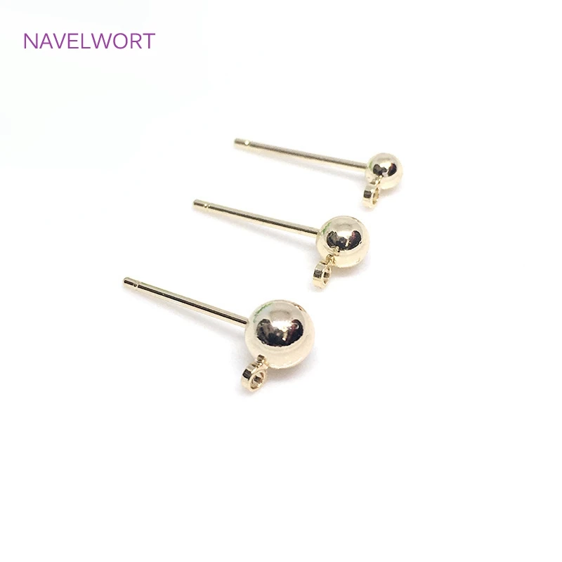 High-Quality-Stainless-Steel-Needle-Stud-Earring-Base-14K-Gold-Plated ...