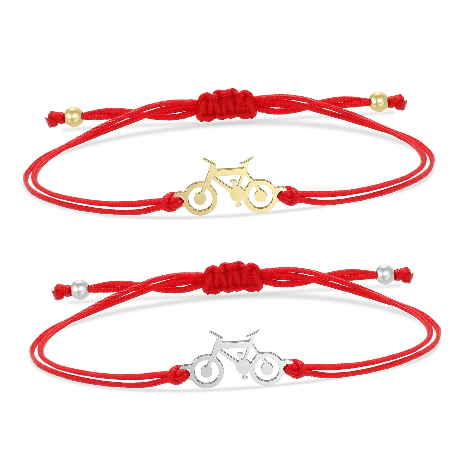 Gold-plated Stainless Steel Delicate Polished Bicycle Charm Bracelet ...
