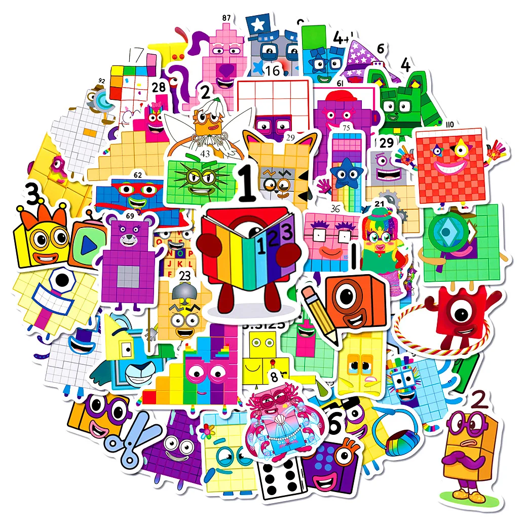 50pcs Children's Enlightenment Digital Building Blocks Puzzle Cartoon ...