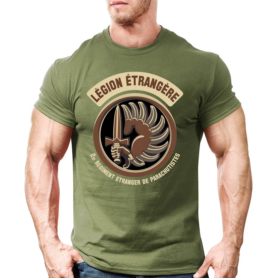 Fashion Summer Cotton T shirt Man Military New French Foreign Legion ...